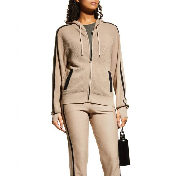 blanc noir | Tops | New Blanc Noir Portola Zip Up Hoodie In Greige ...